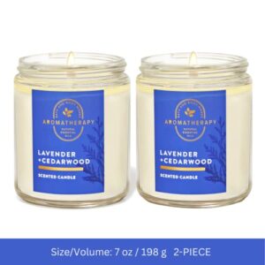 Bath and Body Works Lavender Cedarwood (7oz/ 198 g) 2-Piece Pack Single Wick Candle