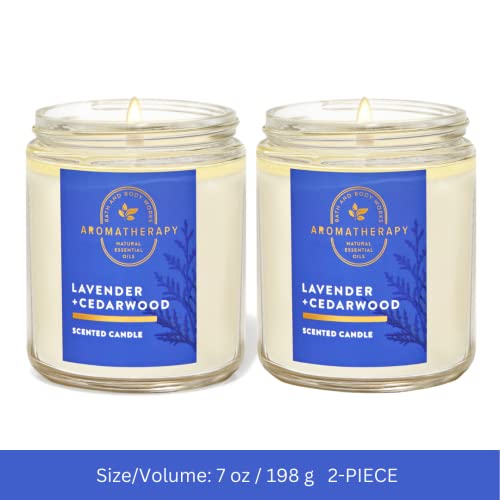 Bath and Body Works Lavender Cedarwood (7oz/ 198 g) 2-Piece Pack Single Wick Candle