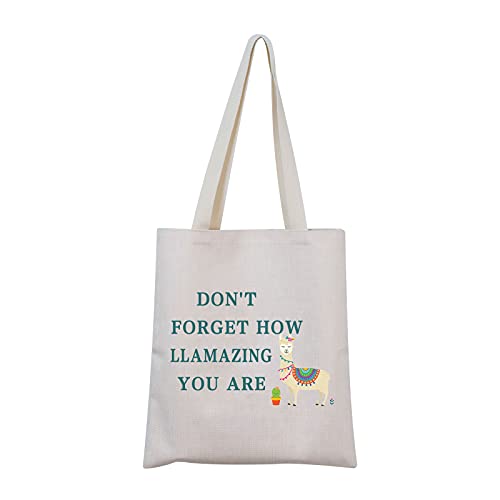 TSOTMO Llama Gift Never Forget How Llamazing You are Novelty Gift Alpaca canvas tote bags for Women Girls canvas tote bags Gifts Animal Lover Gift (Llamaz canvas)