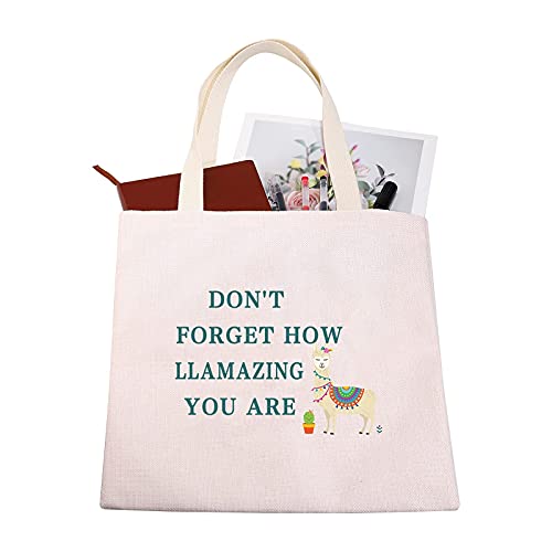 TSOTMO Llama Gift Never Forget How Llamazing You are Novelty Gift Alpaca canvas tote bags for Women Girls canvas tote bags Gifts Animal Lover Gift (Llamaz canvas)