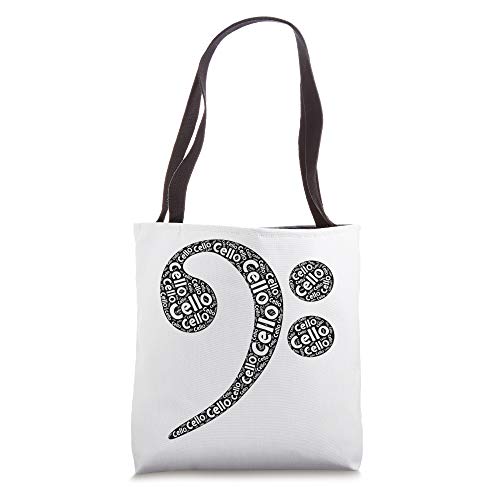 art words CELLO Bass Clef music lovers Tote Bag