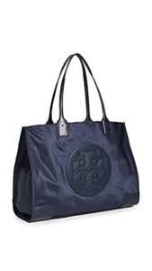 tory burch women’s ella tote, tory navy, blue, one size