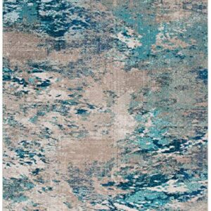 SAFAVIEH Madison Collection 10' x 14' Blue/Grey MAD440M Modern Boho Abstract Non-Shedding Living Room Bedroom Dining Home Office Area Rug