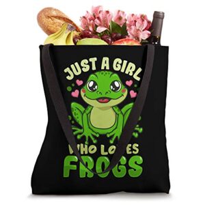 Frog Just a Girl Who Loves Frogs Funny Frog Lover Gift Tote Bag