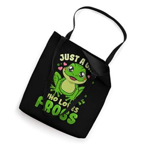 Frog Just a Girl Who Loves Frogs Funny Frog Lover Gift Tote Bag