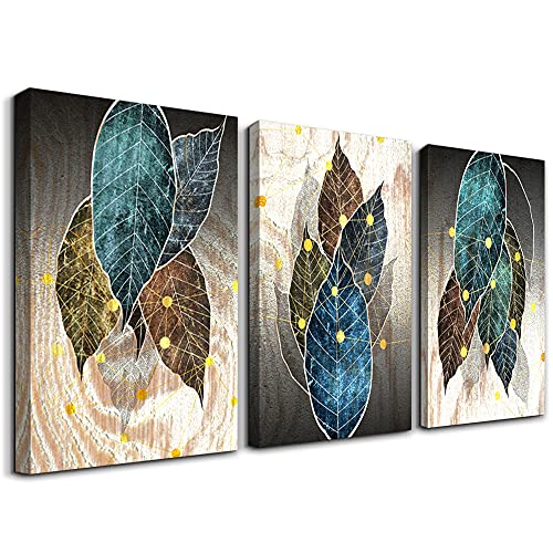 Abstract Canvas Wall Art For Living Room Family Wall Decor For Bedroom Kitchen Artwork Abstract Leaves Canvas Prints Painting Modern Office Wall Pictures Bathroom Home Decorations 12" X 16" 3 Pieces