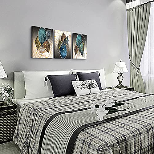 Abstract Canvas Wall Art For Living Room Family Wall Decor For Bedroom Kitchen Artwork Abstract Leaves Canvas Prints Painting Modern Office Wall Pictures Bathroom Home Decorations 12" X 16" 3 Pieces