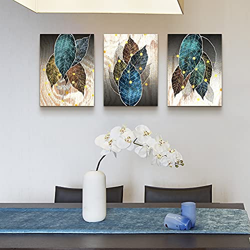 Abstract Canvas Wall Art For Living Room Family Wall Decor For Bedroom Kitchen Artwork Abstract Leaves Canvas Prints Painting Modern Office Wall Pictures Bathroom Home Decorations 12" X 16" 3 Pieces