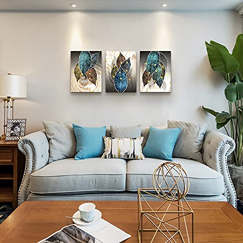 Abstract Canvas Wall Art For Living Room Family Wall Decor For Bedroom Kitchen Artwork Abstract Leaves Canvas Prints Painting Modern Office Wall Pictures Bathroom Home Decorations 12" X 16" 3 Pieces