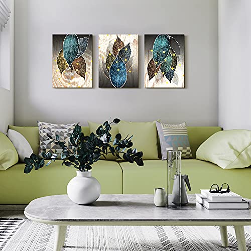 Abstract Canvas Wall Art For Living Room Family Wall Decor For Bedroom Kitchen Artwork Abstract Leaves Canvas Prints Painting Modern Office Wall Pictures Bathroom Home Decorations 12" X 16" 3 Pieces