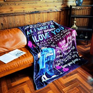 UFOORO Mother Day Birthday Gifts for Wife-Wife Mother Day Birthday Gifts,Wife Blanket,Wife Gifts from Husband,Valentines Day Gifts for Wife 55"x70"