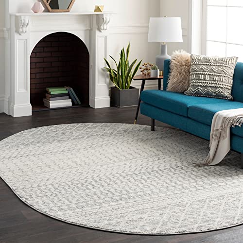 Artistic Weavers Chester Boho Moroccan Area Rug,4' x 6' Oval,Grey