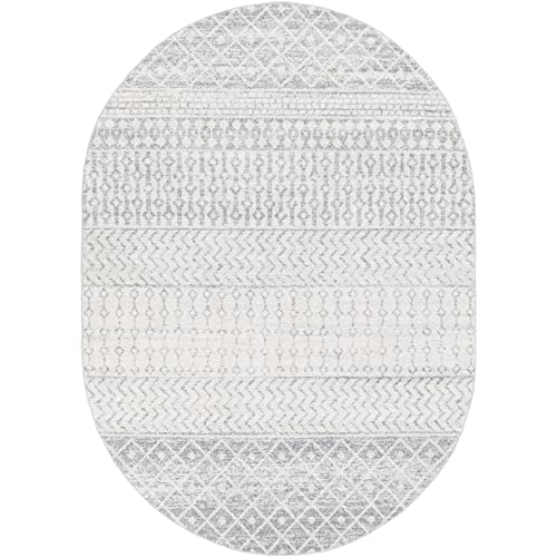 Artistic Weavers Chester Boho Moroccan Area Rug,4' x 6' Oval,Grey