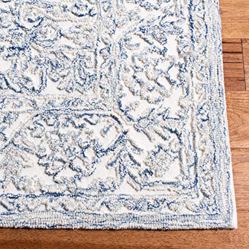 SAFAVIEH Trace Collection 8' x 10' Ivory/Blue TRC302M Handmade Premium Wool Area Rug