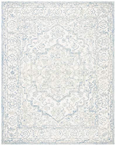 SAFAVIEH Trace Collection 8' x 10' Ivory/Blue TRC302M Handmade Premium Wool Area Rug