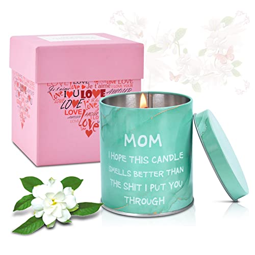 Scented Candles Gifts for Mom from Daughter, Son - Mothers Day Gifts - Mom Gifts, Unique Gifts for Women - Funny Birthday Christmas Gifts for Mom- Gardenia Scented Candles,9 oz