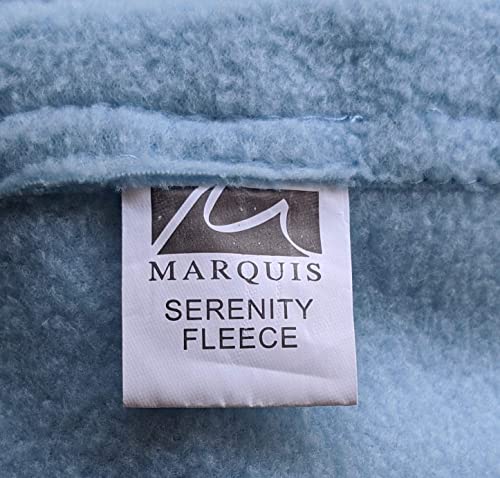 Marquis Mills Serenity Fleece Blanket/Bed, Sofa, Couch Throw King Size - 100% Spun Polyester 320 GSM - Anti-Pill - Super Soft, Warm & Cozy 108 Inch x 90 Inch - Blue