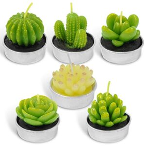 tea light candles,christmas decorations, cactus candles, artificial succulent candles, mini tea light candles, 6 designs candles for birthday wedding home party