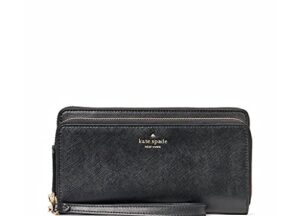 kate spade payton large carryall wristlet clutch wallet in black