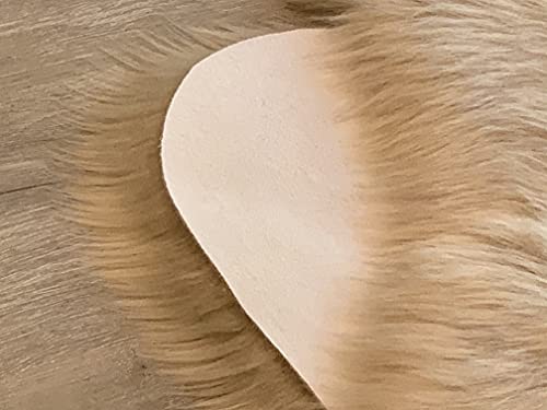 LAMBZY Faux Sheepskin Super Soft Hypoallergenic Silky Round Shag Rug for Living Room, Kids Room, Sofa (5', Beige)