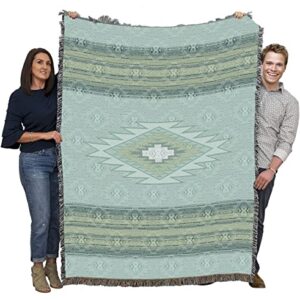 Pure Country Weavers Twin Rivers Blanket - Southwest Native American Inspired - Gift Tapestry Throw Woven from Cotton - Made in The USA (72x54)