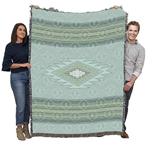 Pure Country Weavers Twin Rivers Blanket - Southwest Native American Inspired - Gift Tapestry Throw Woven from Cotton - Made in The USA (72x54)