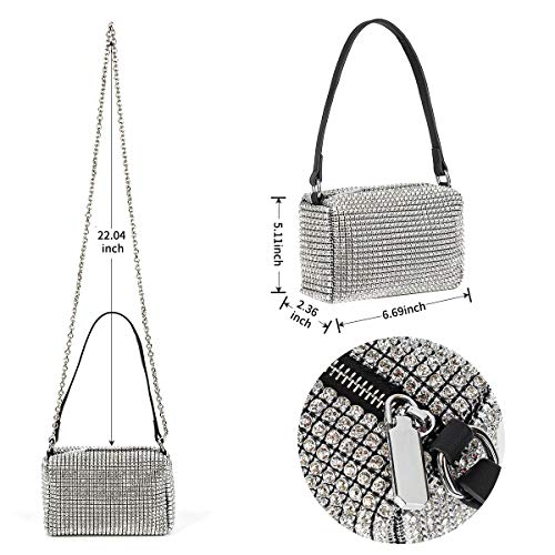 Bling Bling Crystals Evening Clutch Bag for Women Girls Sparkling Crossbody Bag Wedding Prom Party Club Purses Handbags