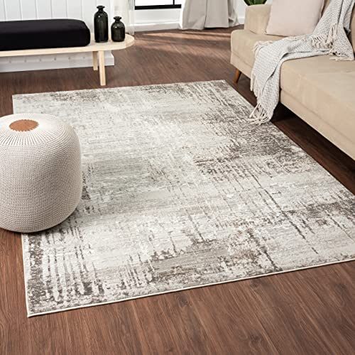 LUXE WEAVERS Camellia Collection 1680 Beige Abstract Area Rug 8x10