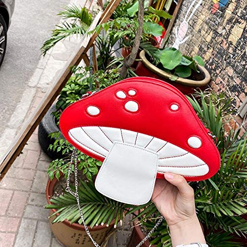 Mellshy Women Cute Mushroom Shape Crossbody Bag PU Leather Shoulder Bag Handbag Satchel Purse