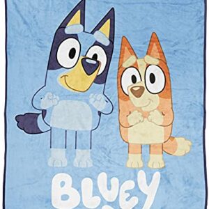 Jay Franco Bluey Again Throw Blanket - Measures 46 x 60 inches, Kids Bedding - Fade Resistant Super Soft Fleece (Official Bluey Product)