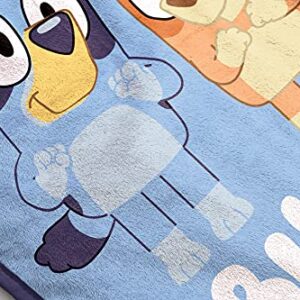 Jay Franco Bluey Again Throw Blanket - Measures 46 x 60 inches, Kids Bedding - Fade Resistant Super Soft Fleece (Official Bluey Product)