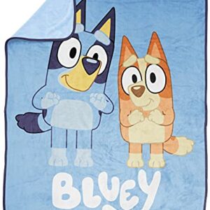 Jay Franco Bluey Again Throw Blanket - Measures 46 x 60 inches, Kids Bedding - Fade Resistant Super Soft Fleece (Official Bluey Product)