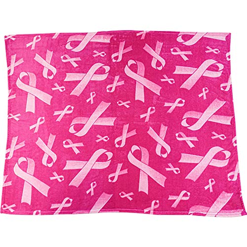 Infinity Republic Pink Ribbon (Pink) Breast Cancer Awareness Super Plush Blanket - 50x60 Soft Throw Blanket - Perfect for Cuddle Season!