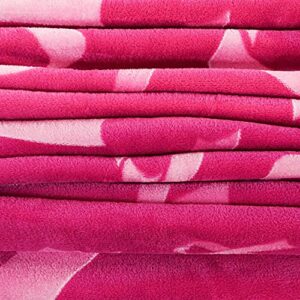 Infinity Republic Pink Ribbon (Pink) Breast Cancer Awareness Super Plush Blanket - 50x60 Soft Throw Blanket - Perfect for Cuddle Season!