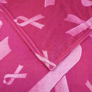 Infinity Republic Pink Ribbon (Pink) Breast Cancer Awareness Super Plush Blanket - 50x60 Soft Throw Blanket - Perfect for Cuddle Season!