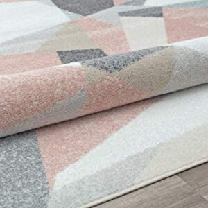 Rugs America Mika Collection MO60A Milkshake Contemporary Geometric Area Rug 5'0"x7'6"