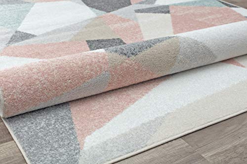 Rugs America Mika Collection MO60A Milkshake Contemporary Geometric Area Rug 5'0"x7'6"