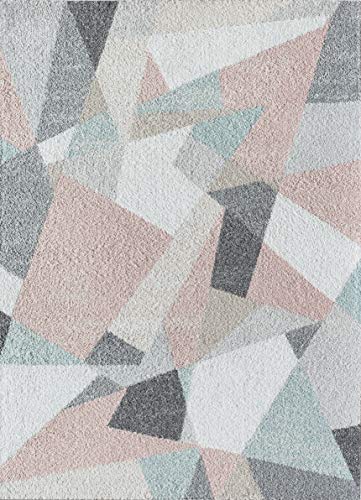 Rugs America Mika Collection MO60A Milkshake Contemporary Geometric Area Rug 5'0"x7'6"