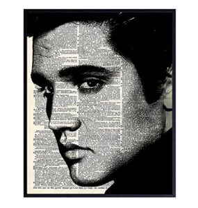 elvis dictionary art – 8×10 photo – chic unique gift for fans of the king, graceland – unframed poster picture print