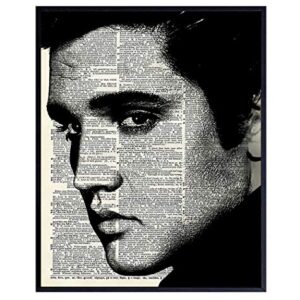 Elvis Dictionary Art - 8x10 Photo - Chic Unique Gift for Fans of The King, Graceland - Unframed Poster Picture Print