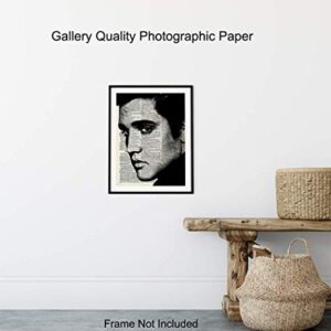 Elvis Dictionary Art - 8x10 Photo - Chic Unique Gift for Fans of The King, Graceland - Unframed Poster Picture Print