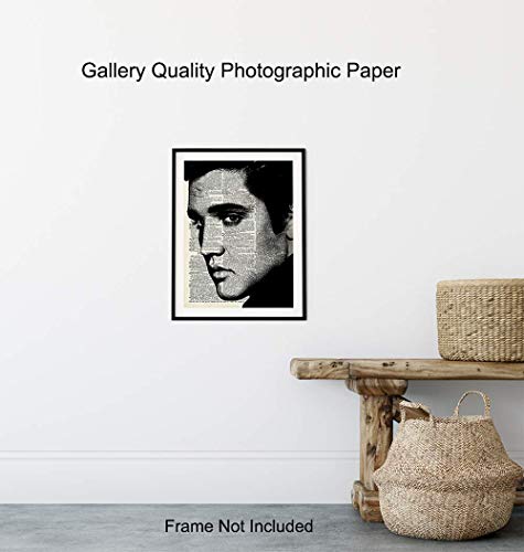 Elvis Dictionary Art - 8x10 Photo - Chic Unique Gift for Fans of The King, Graceland - Unframed Poster Picture Print