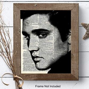 Elvis Dictionary Art - 8x10 Photo - Chic Unique Gift for Fans of The King, Graceland - Unframed Poster Picture Print