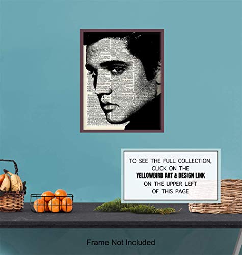 Elvis Dictionary Art - 8x10 Photo - Chic Unique Gift for Fans of The King, Graceland - Unframed Poster Picture Print