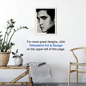 Elvis Dictionary Art - 8x10 Photo - Chic Unique Gift for Fans of The King, Graceland - Unframed Poster Picture Print