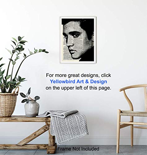 Elvis Dictionary Art - 8x10 Photo - Chic Unique Gift for Fans of The King, Graceland - Unframed Poster Picture Print