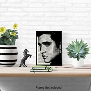 Elvis Dictionary Art - 8x10 Photo - Chic Unique Gift for Fans of The King, Graceland - Unframed Poster Picture Print