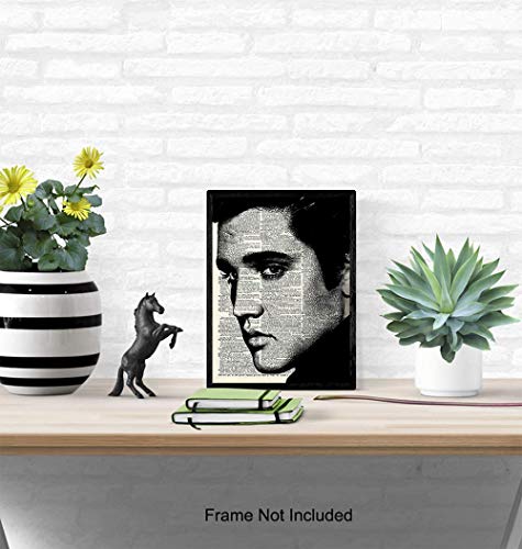 Elvis Dictionary Art - 8x10 Photo - Chic Unique Gift for Fans of The King, Graceland - Unframed Poster Picture Print