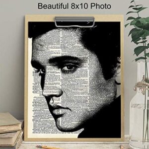 Elvis Dictionary Art - 8x10 Photo - Chic Unique Gift for Fans of The King, Graceland - Unframed Poster Picture Print