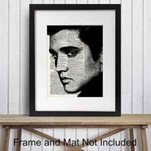 Elvis Dictionary Art - 8x10 Photo - Chic Unique Gift for Fans of The King, Graceland - Unframed Poster Picture Print